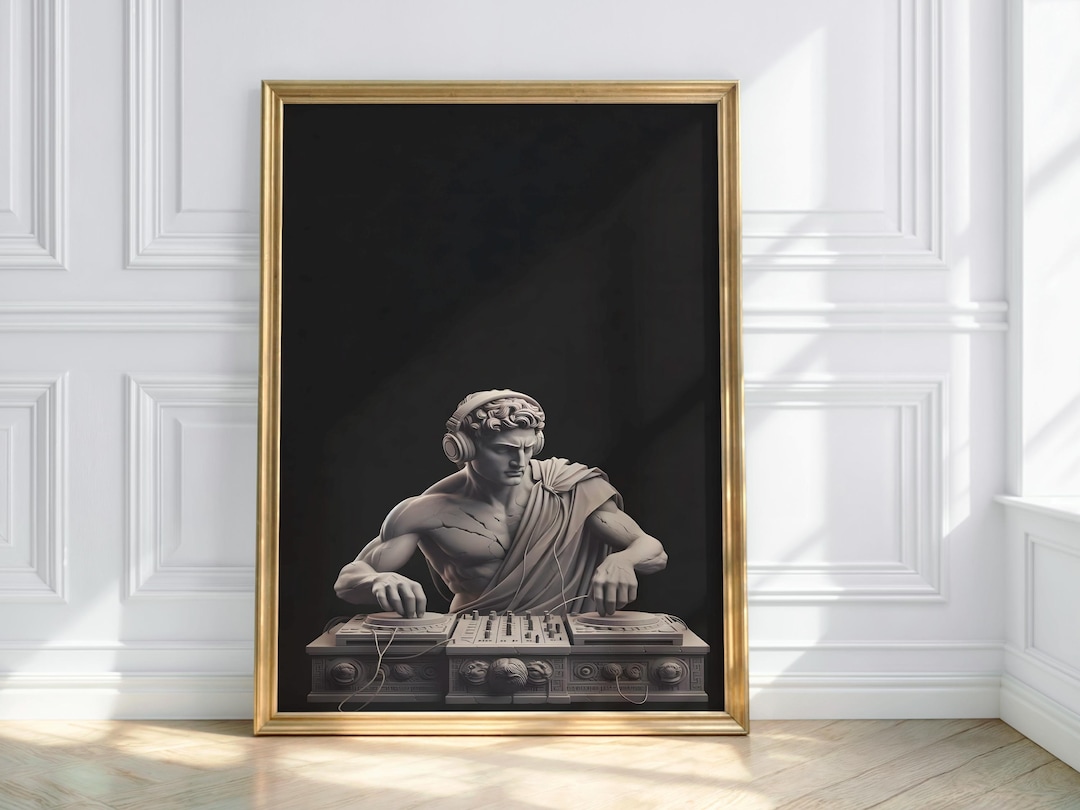 DJ Apollo Sculpture Art Print | Trendy Classical Statue Wall Decor - Etsy