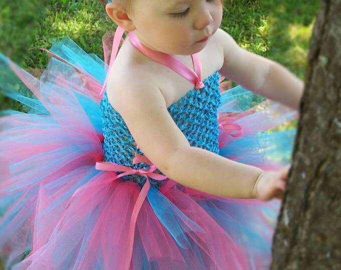 Baby Tutu Dress Turquoise Blue Pink First Birthday Party - Etsy