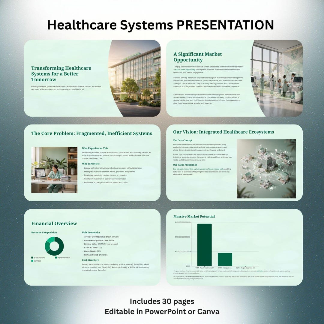 Healthcare Systems Presentation Template | Medical Pitch Deck ...