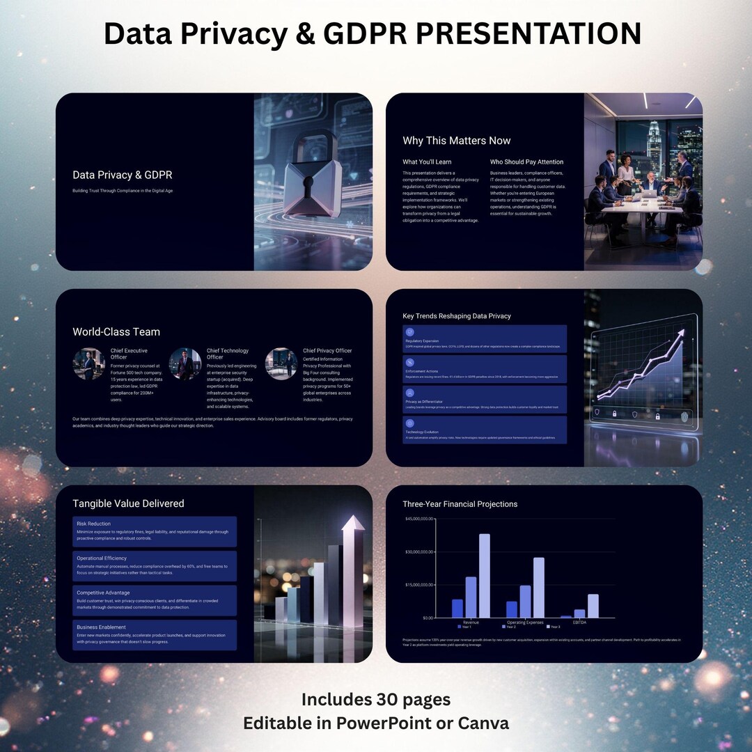 Data Privacy and GDPR Presentation Template GDPR Compliance & Data ...