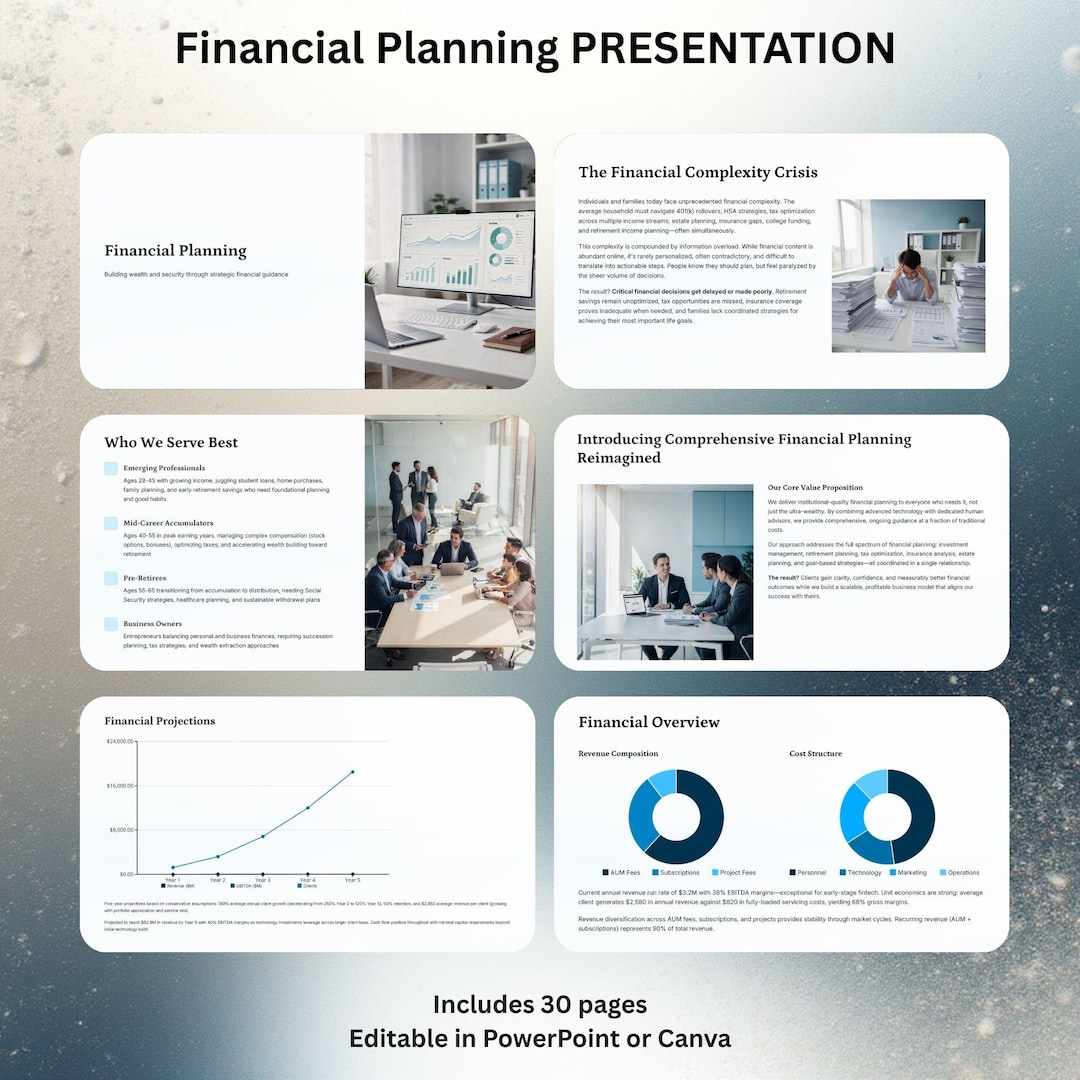 Financial Planning Presentation Template Finance Strategy Pitch Deck ...