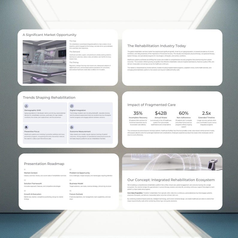Rehabilitation Presentation Canva Template | Healthcare Pitch Deck ...