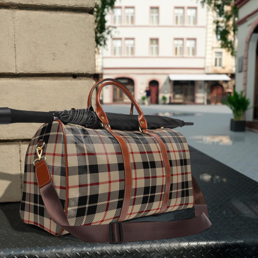 Luxury Plaid Weekender Bag: Classic Travel Duffel Overnight Tote - Etsy