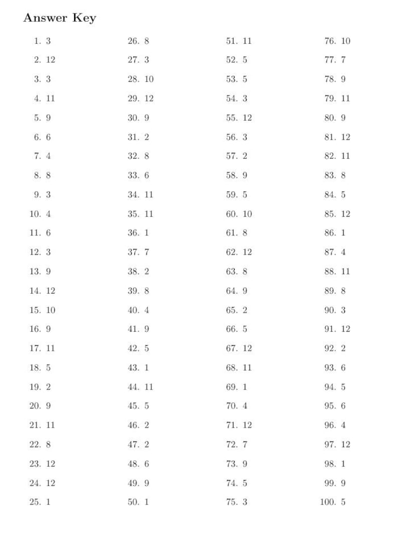 100 Division Math Worksheets |10 000 Questions | Grades 1-5,printable ...