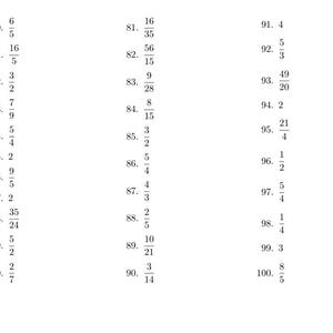 100 Fractions Multiplication Math Worksheets | PDF Printable | Ages 5 ...