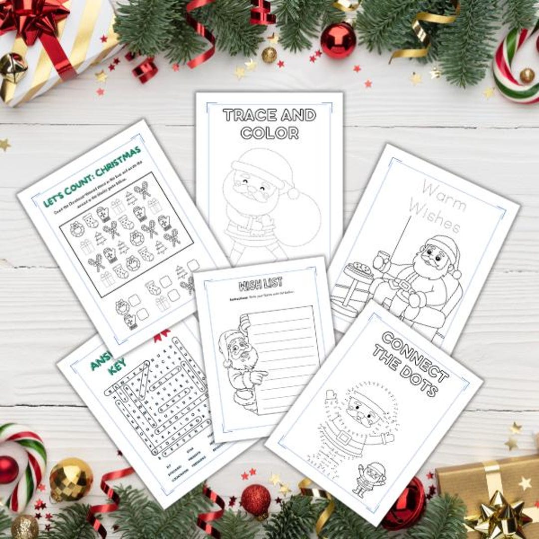 Christmas Coloring Pages & Activity Bundle - Holiday Winter Fun ...