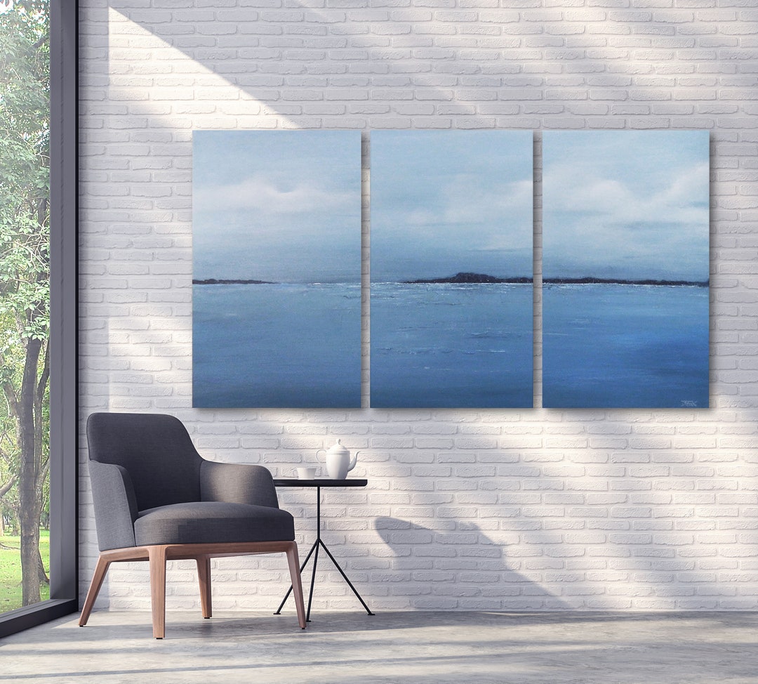 Large Tryptic Landscape Painting: Original American Painting on ...