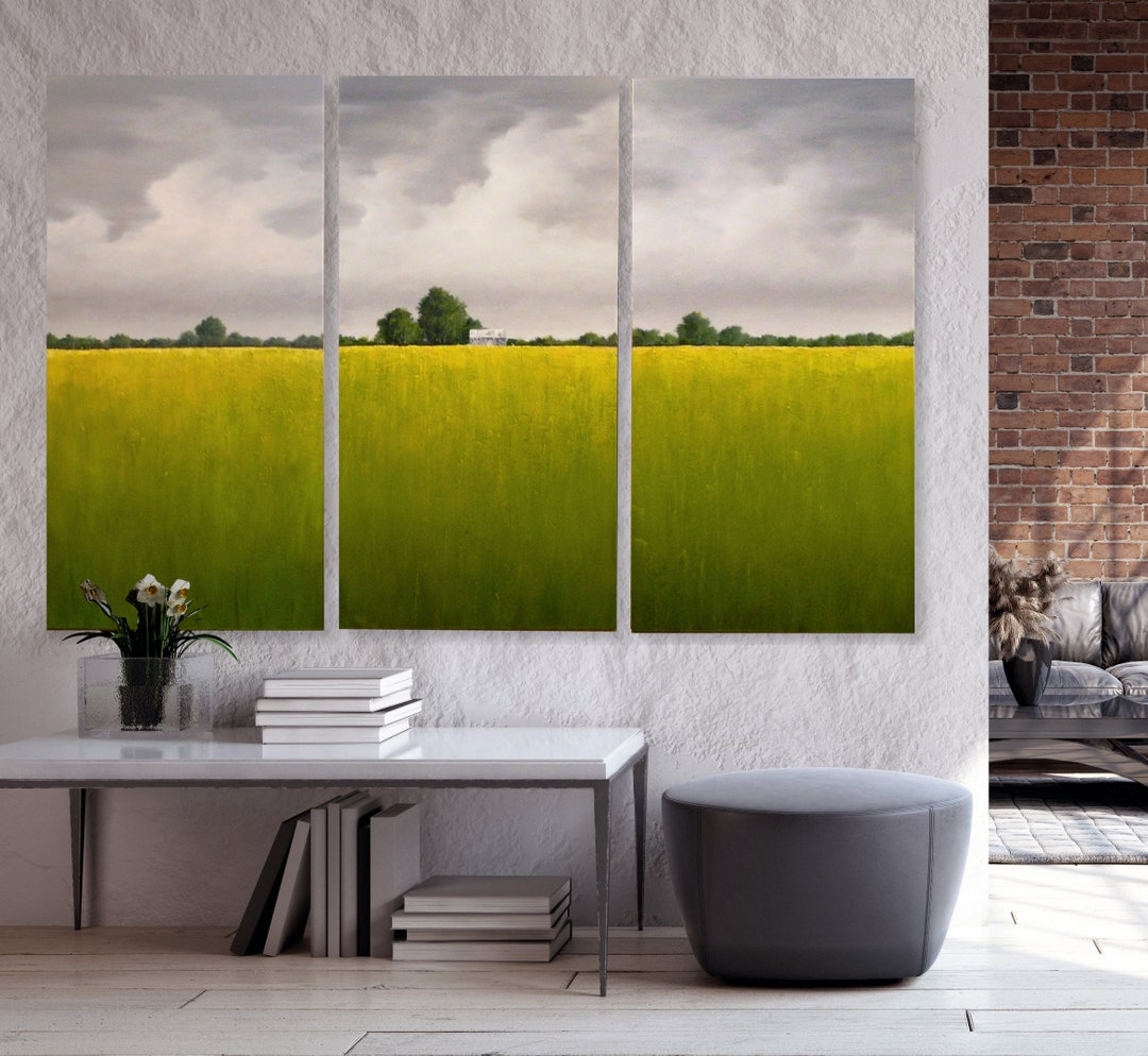 Landscape Paintings Tryptic- (made to Order), - 3 Large Original ...