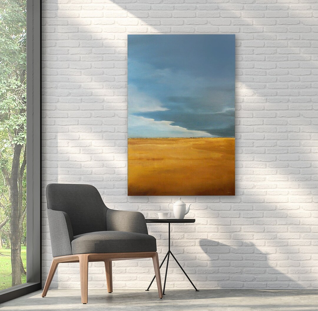 Field Painting on Stretched Canvas, Original Painting on Gallery ...