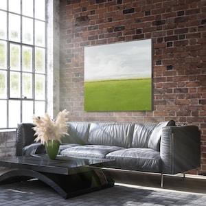 Green Landscape Painting Original 1 1/2 deep gallery | Etsy