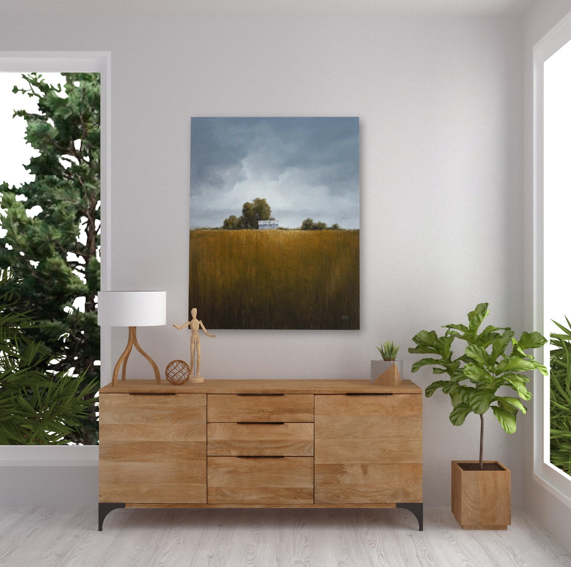 Large Landscape Painting on Stretched Canvas Original - Etsy