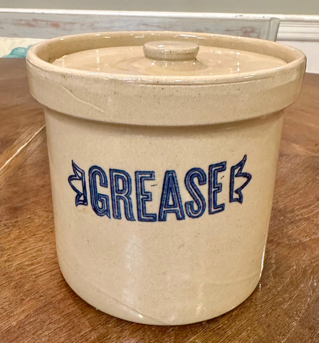 Vintage Stoneware Grease Crock (or Jar) With a Lid - Etsy