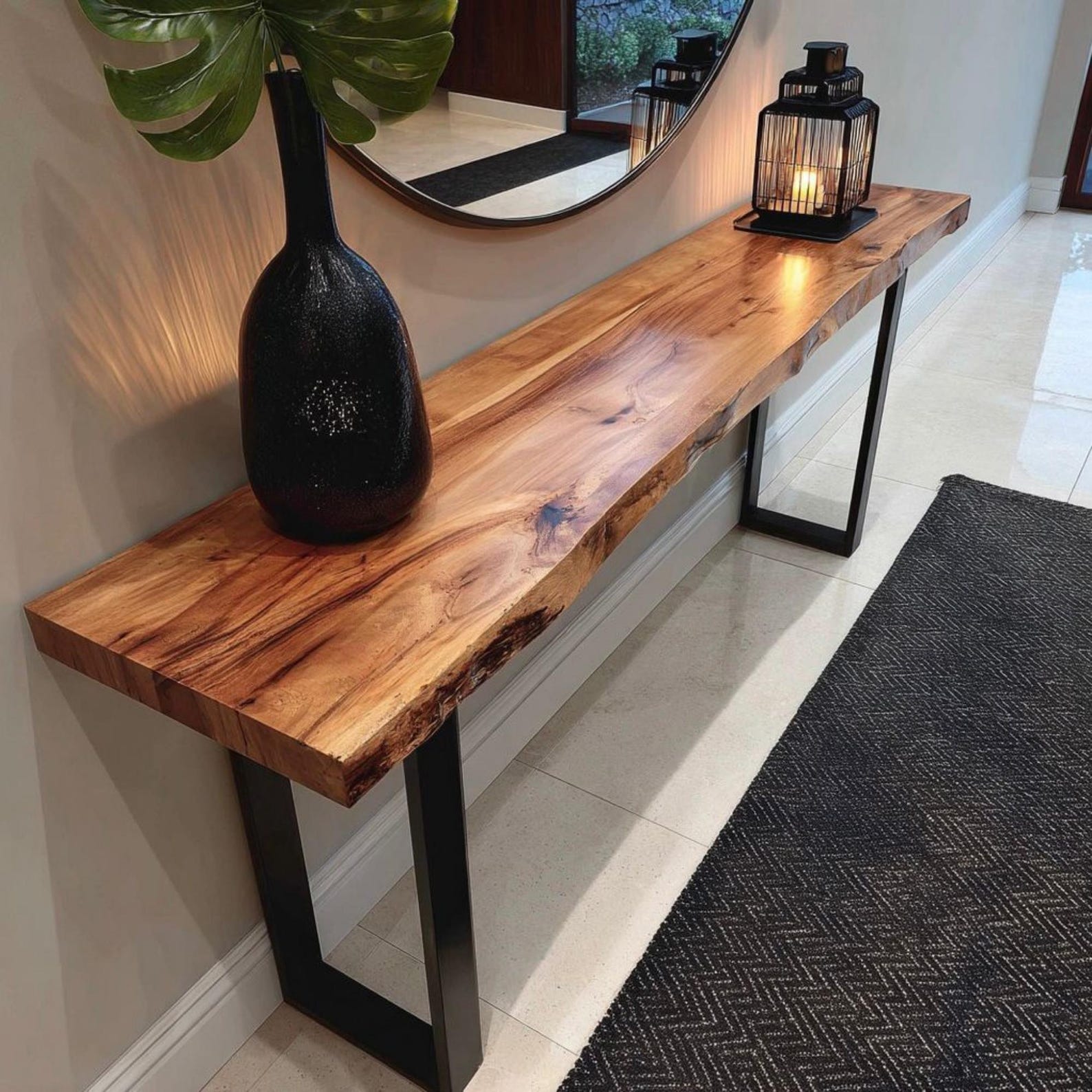 Handmade Live Edge Wood Console Table, Rustic Entryway Furniture - Etsy