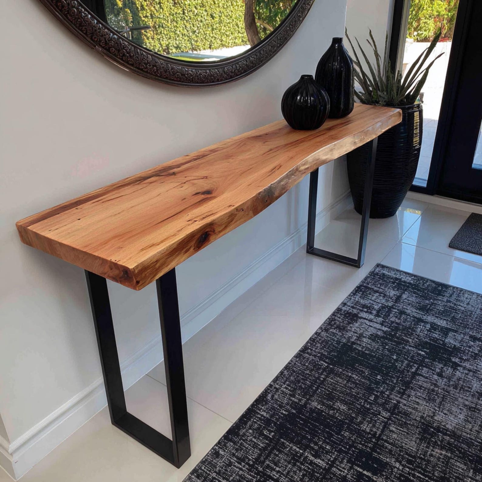 Handmade Live Edge Wood Console Table, Rustic Entryway Furniture - Etsy