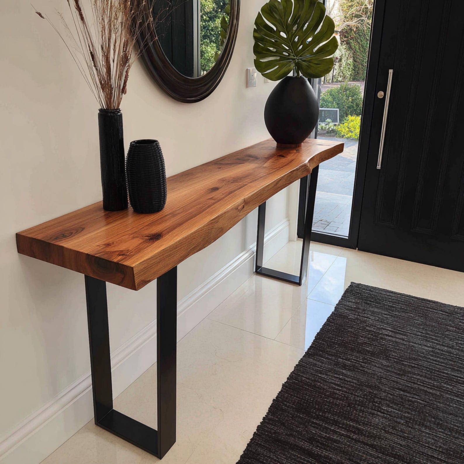 Handmade Live Edge Wood Console Table, Rustic Entryway Furniture - Etsy
