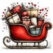 32 Christmas Sleigh Clipart, Holiday Illustration, Festive Graphics ...