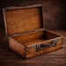 Wooden Treasure Chest Portable Vintage Jewelry Ticket Box Wood Storage ...
