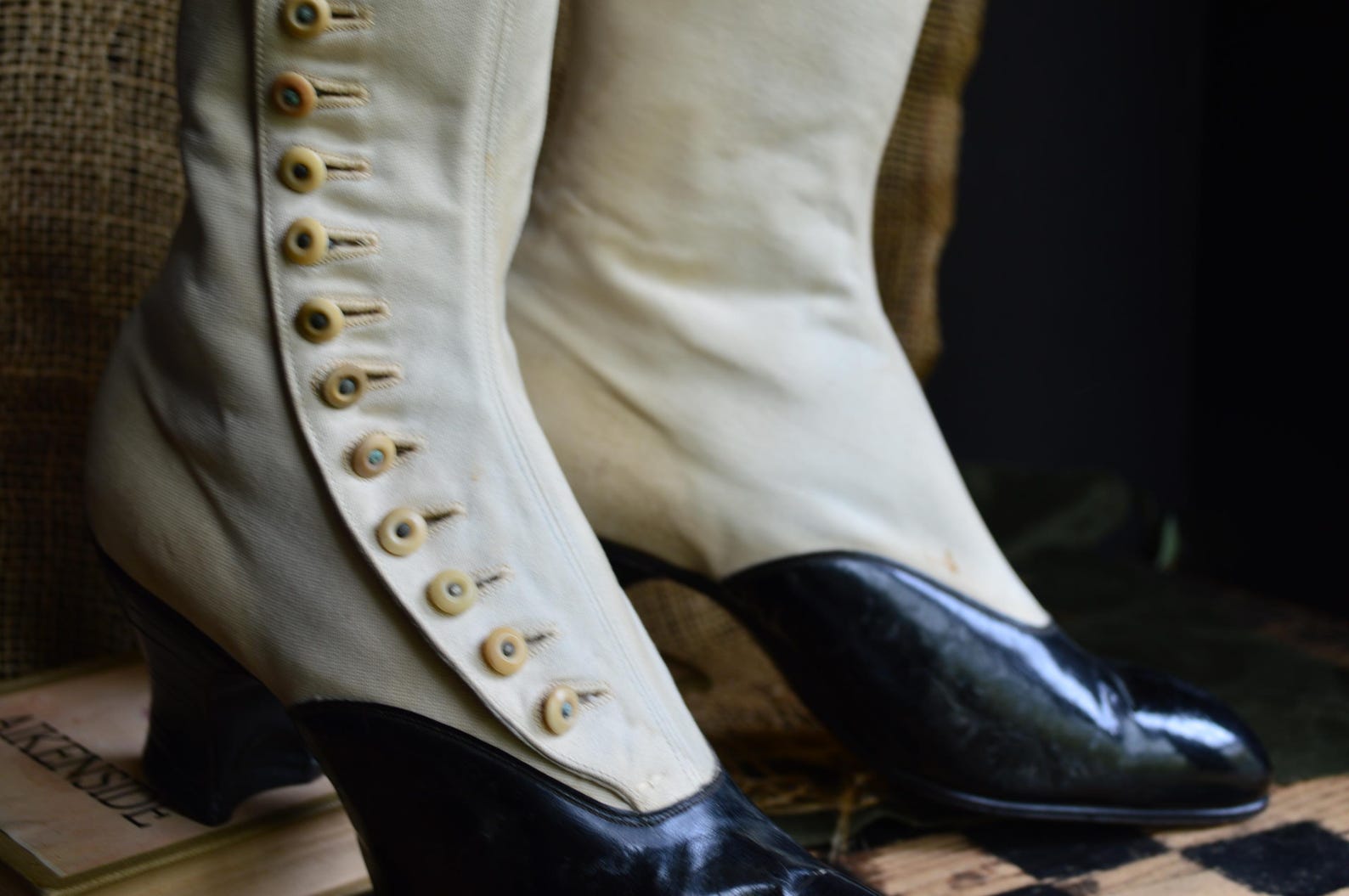 Antique Button up High Top Boots Victorian Edwardian Manhattan Shoes ...