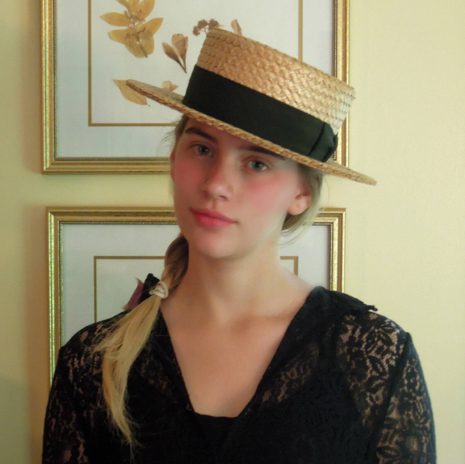 Vintage Boater Hat / Darien / Fifth Avenue New York / Vintage Skimmer ...