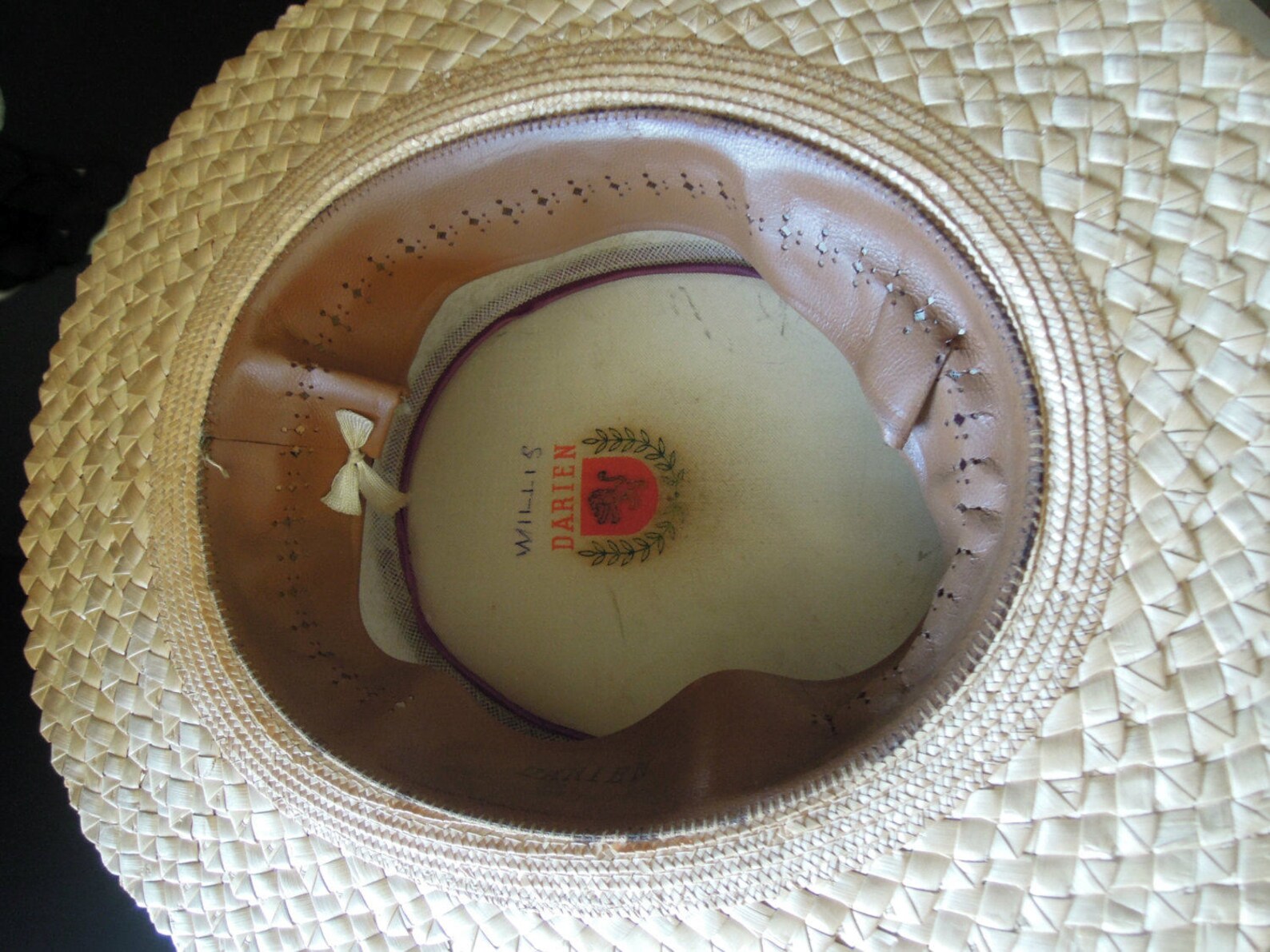 Vintage Boater Hat / Darien / Fifth Avenue New York / Vintage Skimmer ...