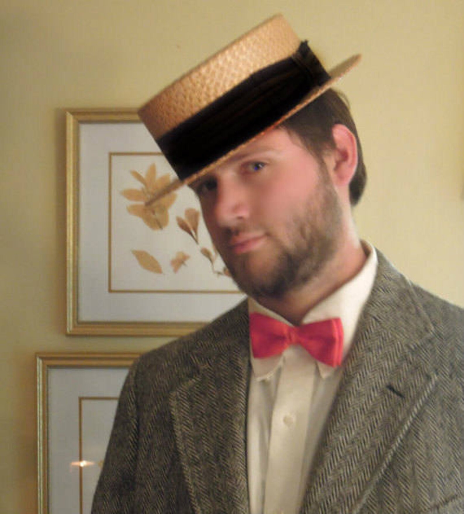 Vintage Boater Hat / Darien / Fifth Avenue New York / Vintage Skimmer ...