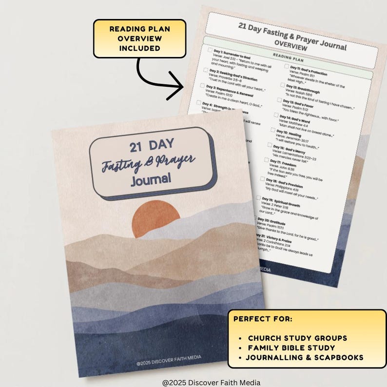 21 Day Fasting & Prayer Journal | Christian Devotional (PDF Printable ...