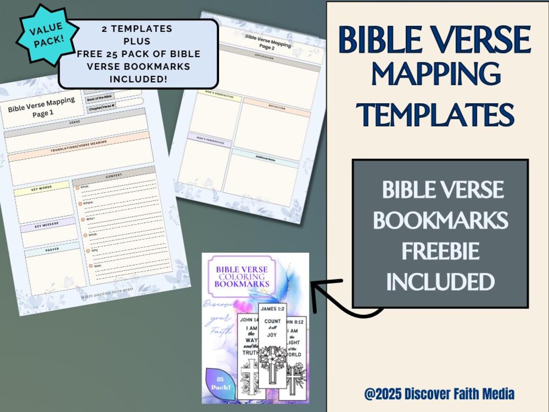 Bible Verse Mapping Templates | Scripture Study (PDF) - Etsy