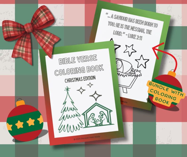 Christmas Bible Verse Coloring Bookmarks | Printable PDF (10 Pack) - Etsy