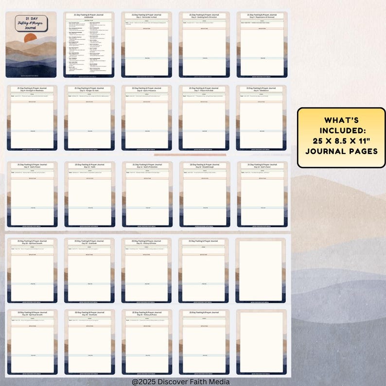 21 Day Fasting & Prayer Journal | Christian Devotional (PDF Printable ...