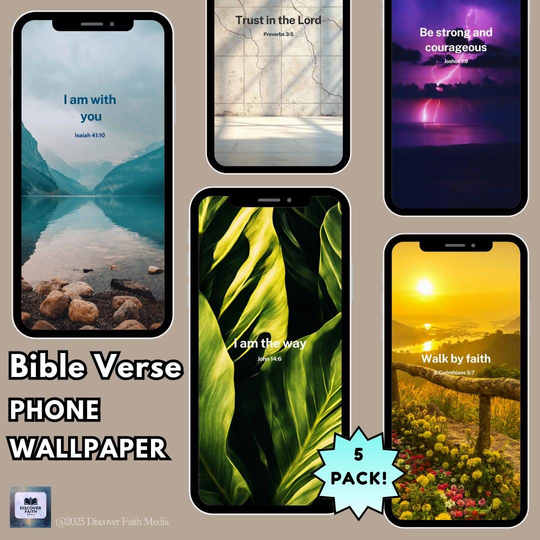 Christian Phone Wallpapers | Bible Verse Lock Screen Set (5-pack ...