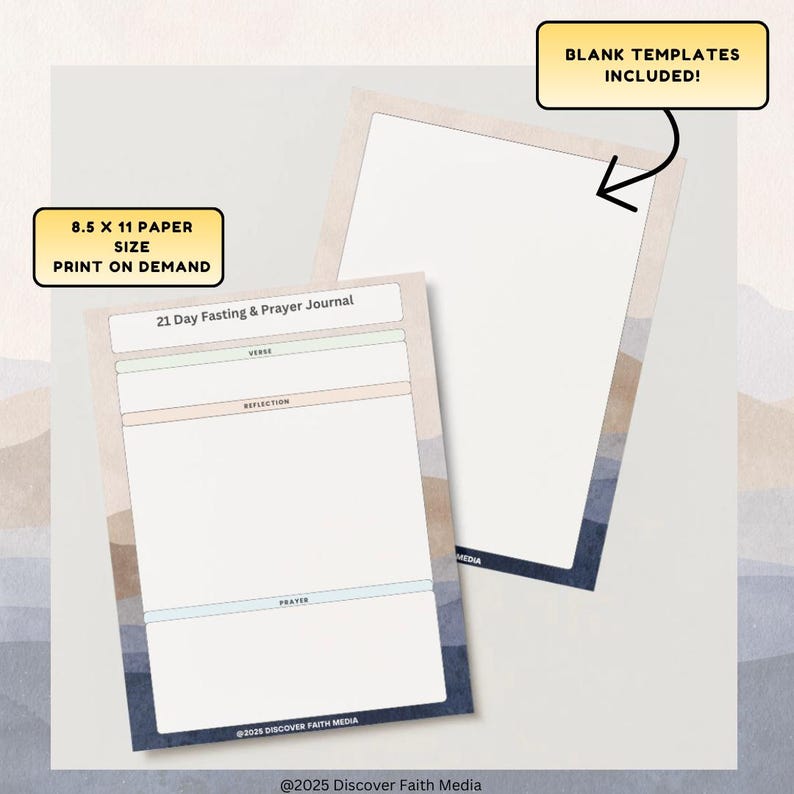 21 Day Fasting & Prayer Journal | Christian Devotional (PDF Printable ...