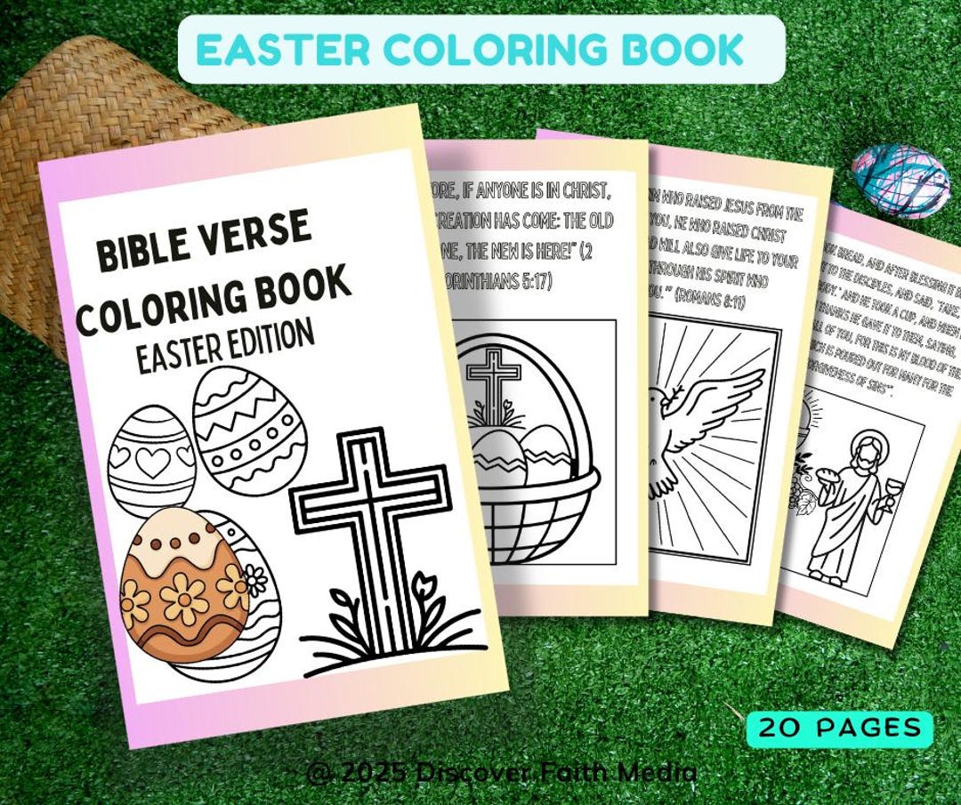 Easter Bible Verse Coloring Book for Children (digital Download ...