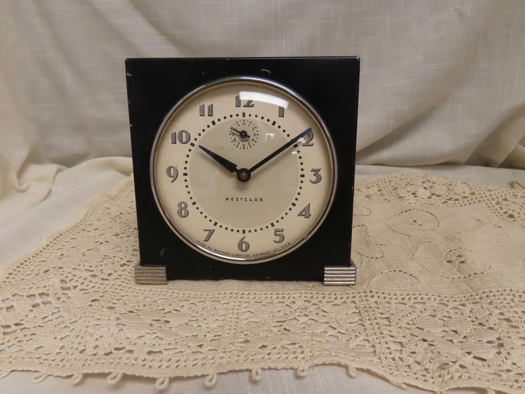 Antique Art Deco Westclox Alarm Clock Runs Mechanical Clock Western ...