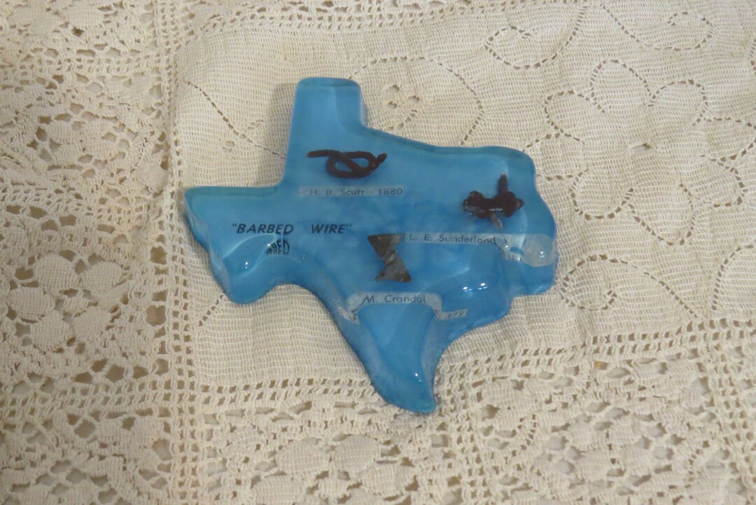 Vintage Texas Souvenir Barb Wire Barbed Wire Lucite Texas - Etsy