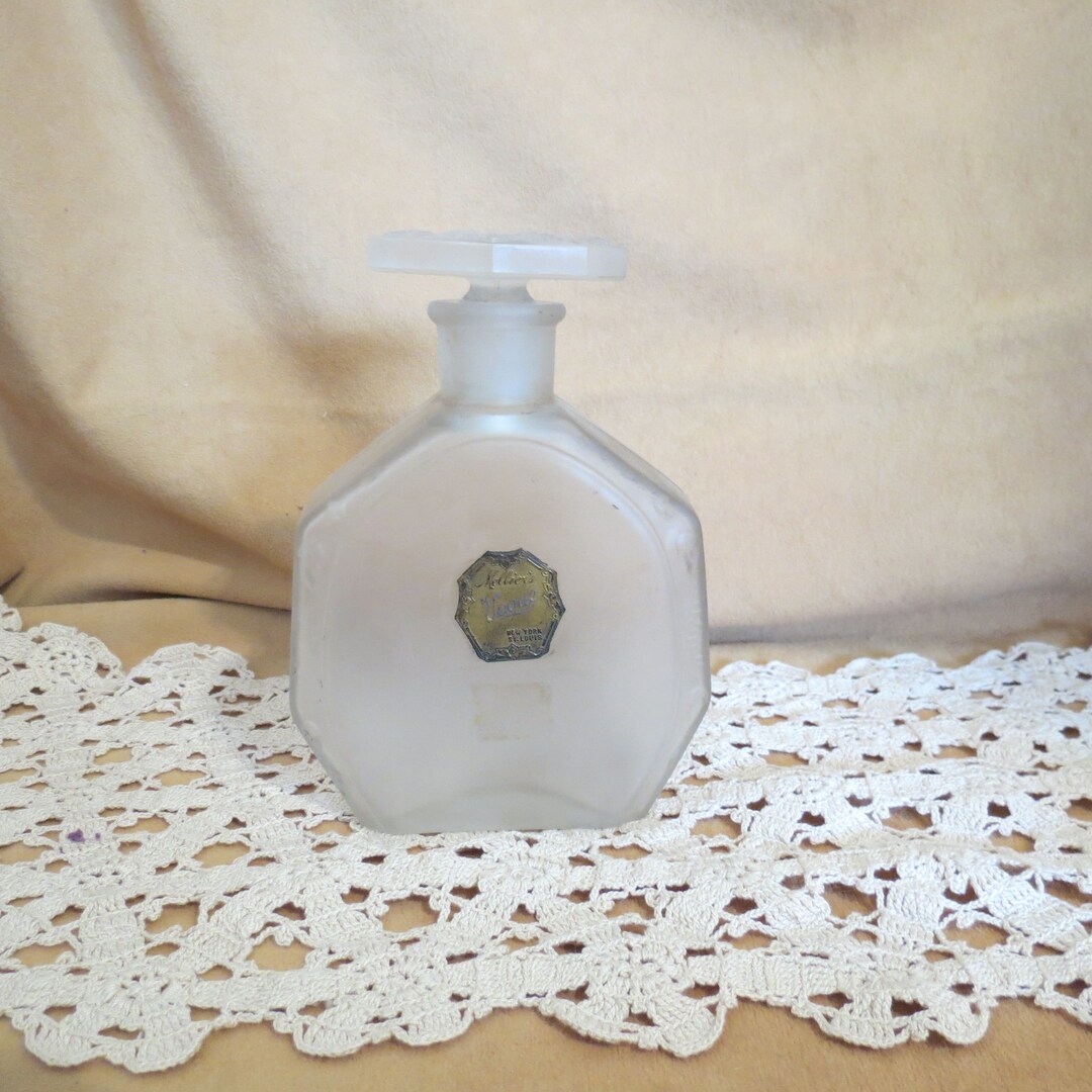 SALE Antique Satin Glass Mellier's Vogue Perfume Bottle Embossed Glass ...