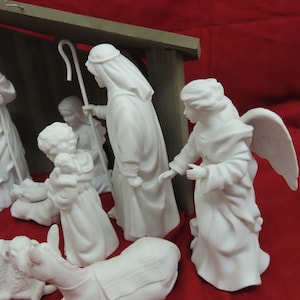 Vintage Avon Nativity Collectibles Nativity Set Bisque Porcelain With ...
