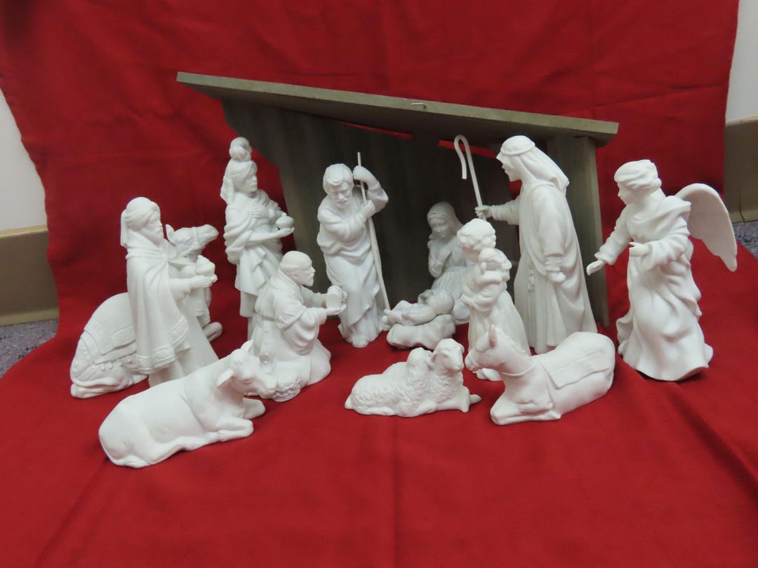 Vintage Avon Nativity Collectibles Nativity Set Bisque Porcelain With ...