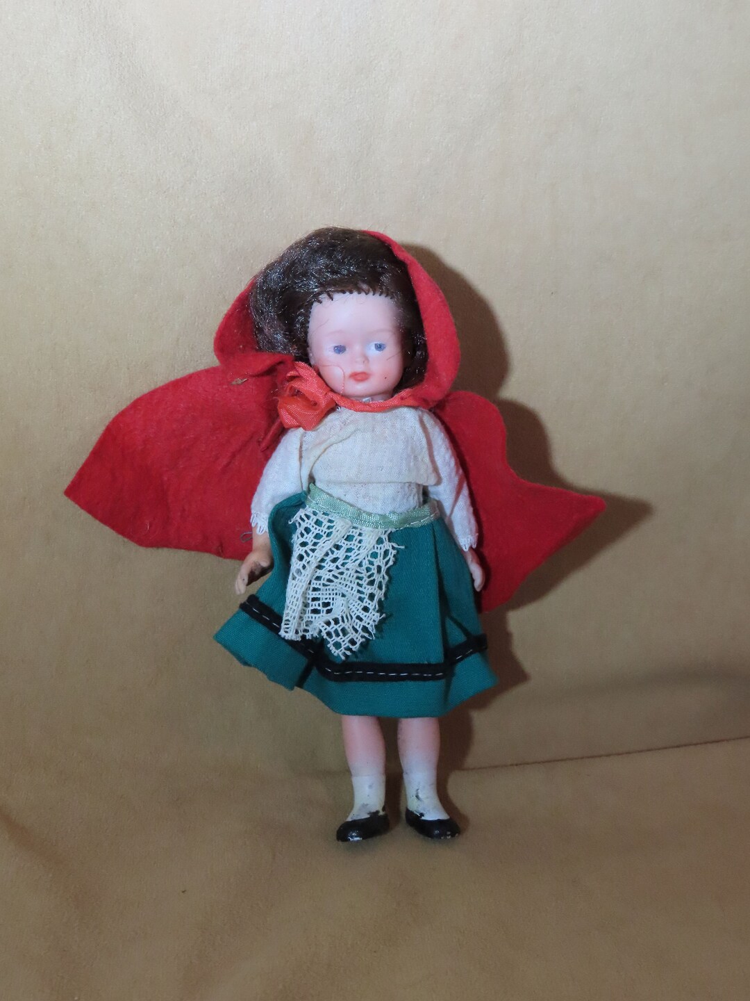 Vintage Knickerbocker Doll Little Red Riding Hood Hand Painted Doll - Etsy