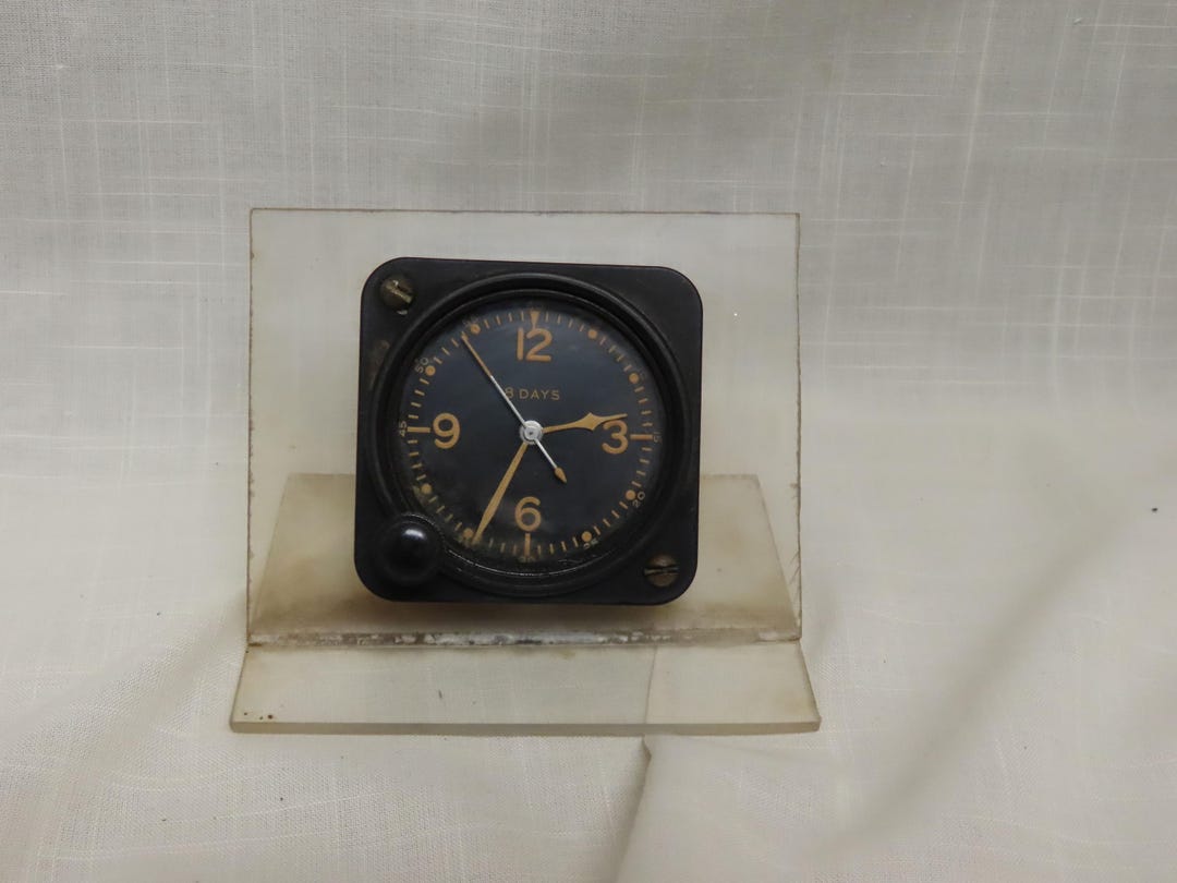 Antique Military 8 Day Aircraft Clock Elgin National Watch Company WWII ...