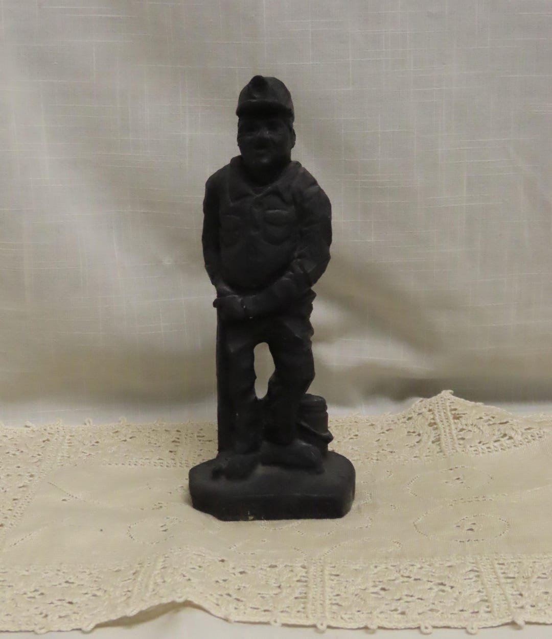 Vintage Carved Ohio Coal Figurine Olde Tyme Miner Coal Mountain ...