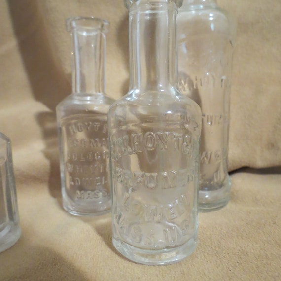 SALE Antique Hoyt Cologne Bottles Lowell Mass 4 Antiq… - Gem