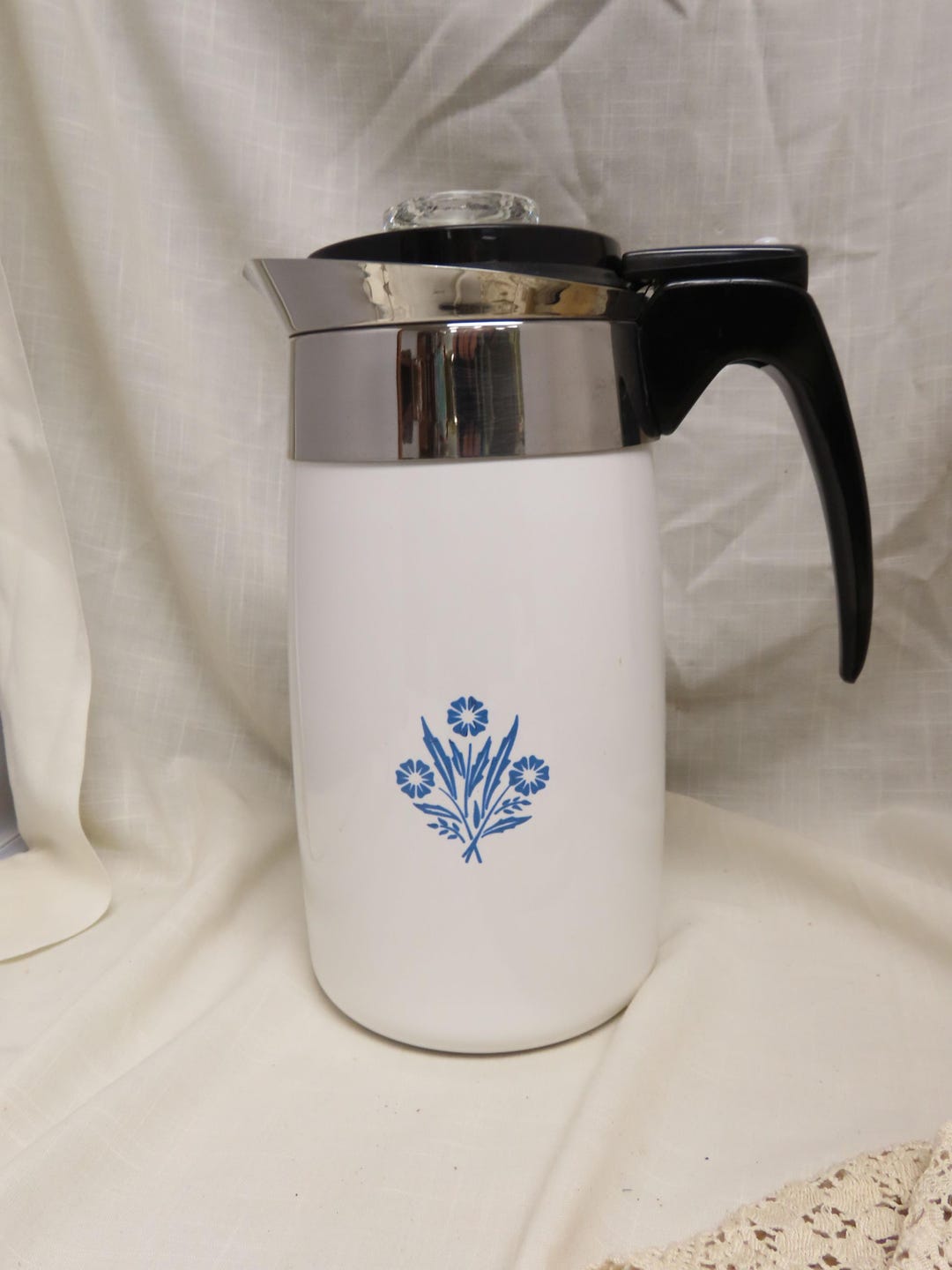 Vintage Corning Ware Stove Top Percolator Blue Cornflower Pattern 10 ...