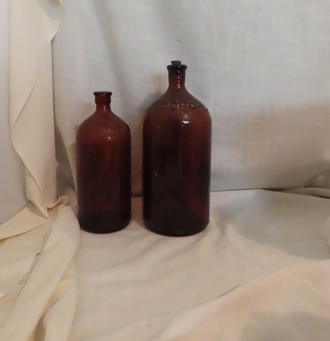 Vintage Amber Glass Clorox Bottle With Stopper Sani-chlor Bottle ...