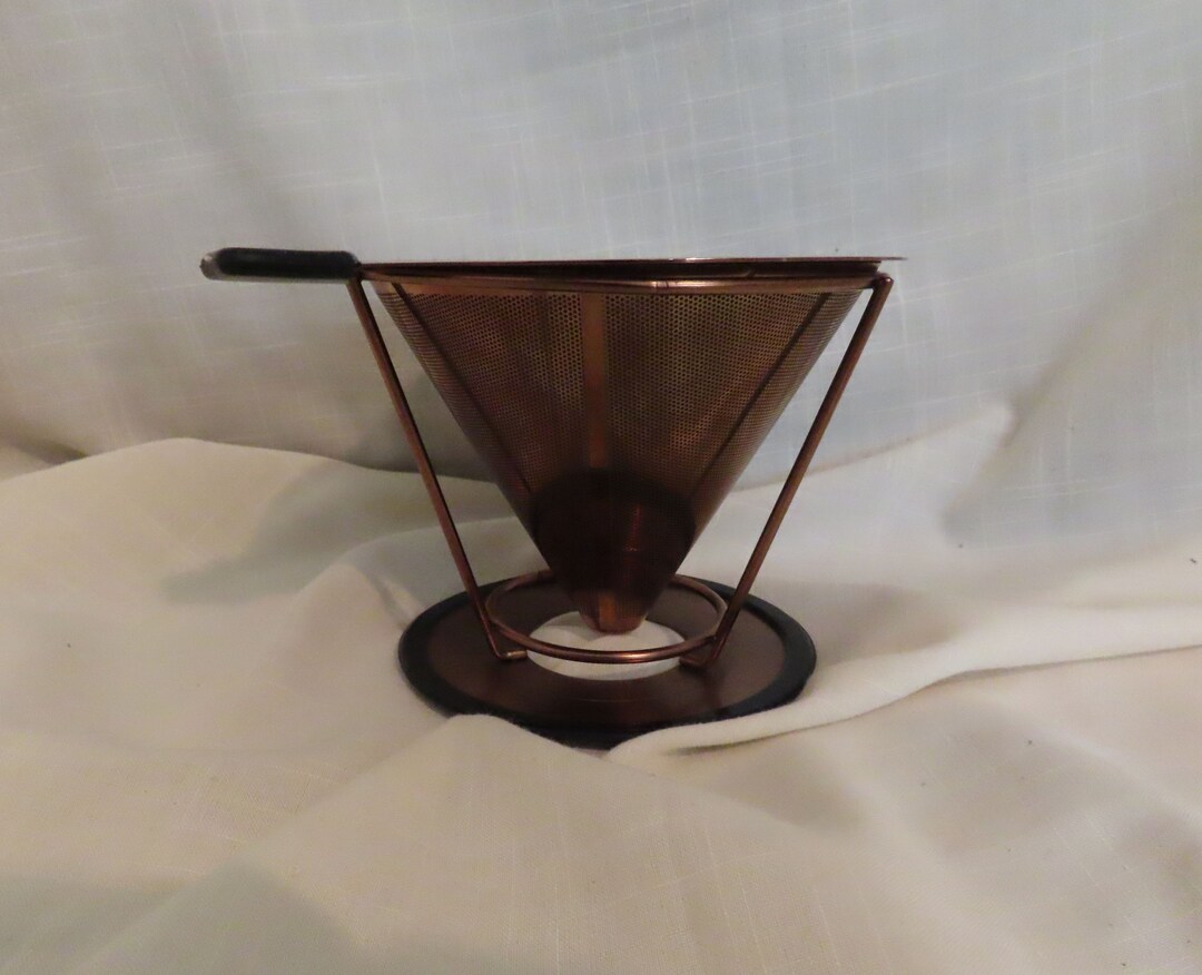 Vintage Coffee Dripper Coffee Strainer Brass Plating on Stainless Steel ...