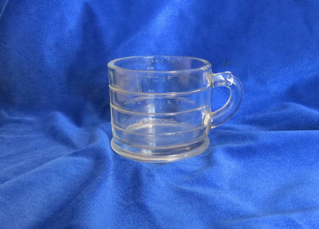 Antique Glass One Cup Measuring Cup Embossed Glass Measuring - Etsy