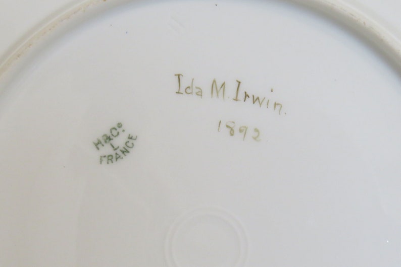 Antique China Painted Plate Putti and Roses Artist Signed Ida - Etsy