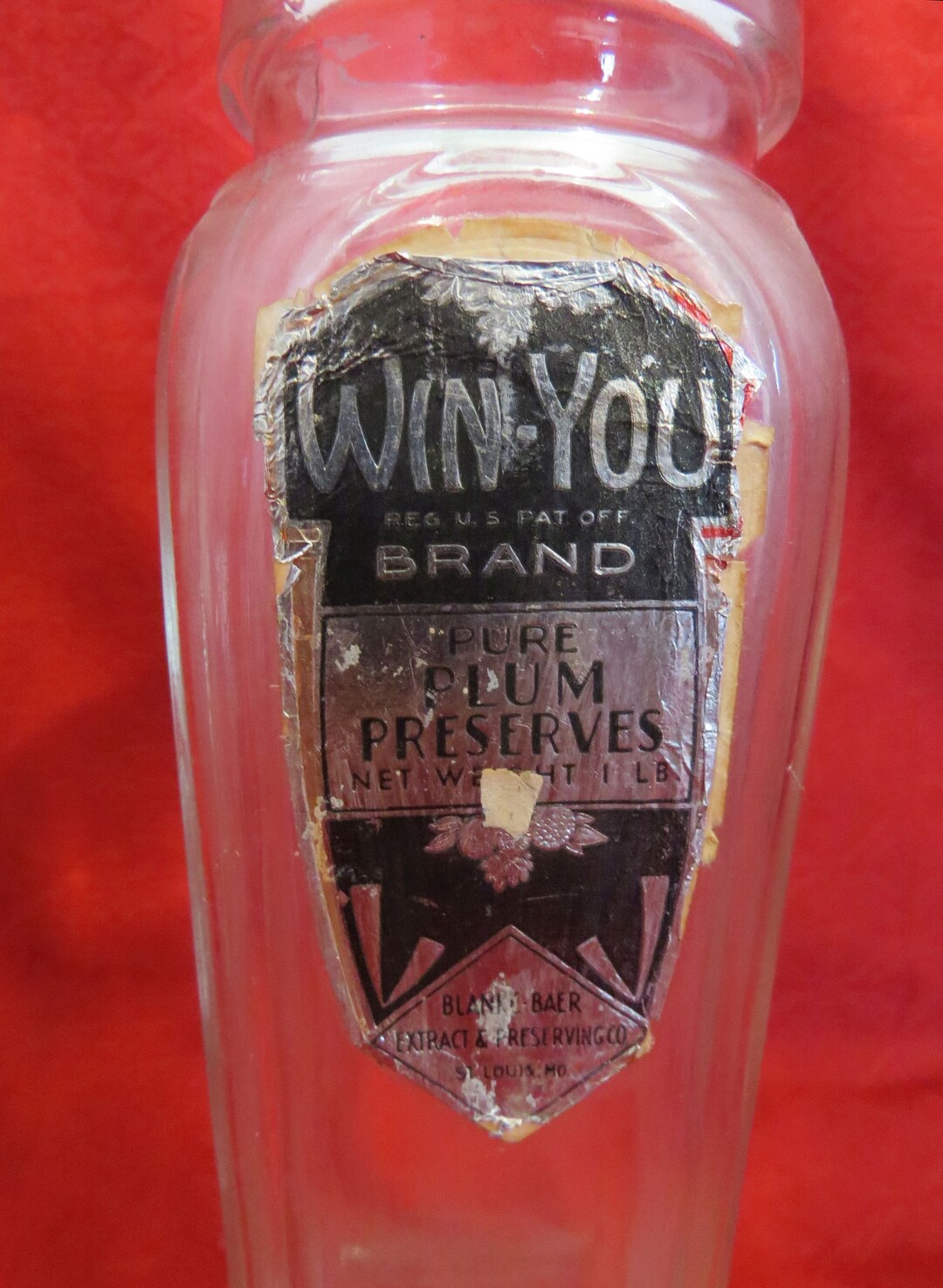 Antique Art Deco Label Win You Brand Pure Plum Preserves St. Louis ...