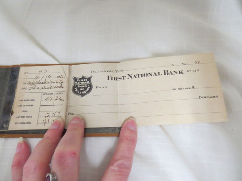 SALE Vintage Leather Bank Check Book Cover First National Bank | Etsy