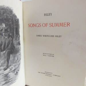 SALE Antique James Whitcomb Riley Poetry Book Riley Songs of - Etsy