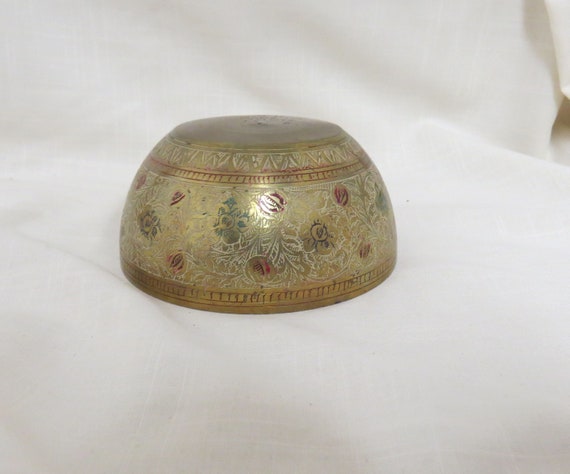 Home & Living SALE Vintage India Brass Bowl Handcrafted Hand Painted ...